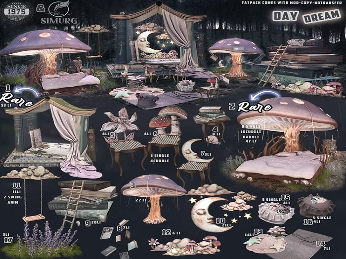 Second Life Marketplace - 08.[Since1975] & Simurg Collab - Daydream - Floating Books